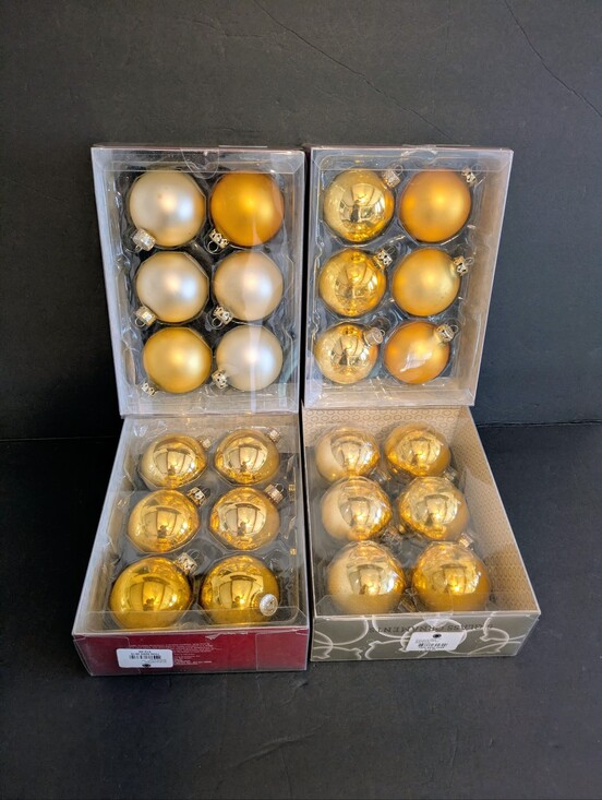 Martha Stewart | Holiday | Martha Stewart Gold Holiday Ornament Set 4 ...